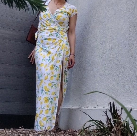Hand Crafted | Dresses | Lemon Wrap Blouse And Skirt Set Lemon Dress ...